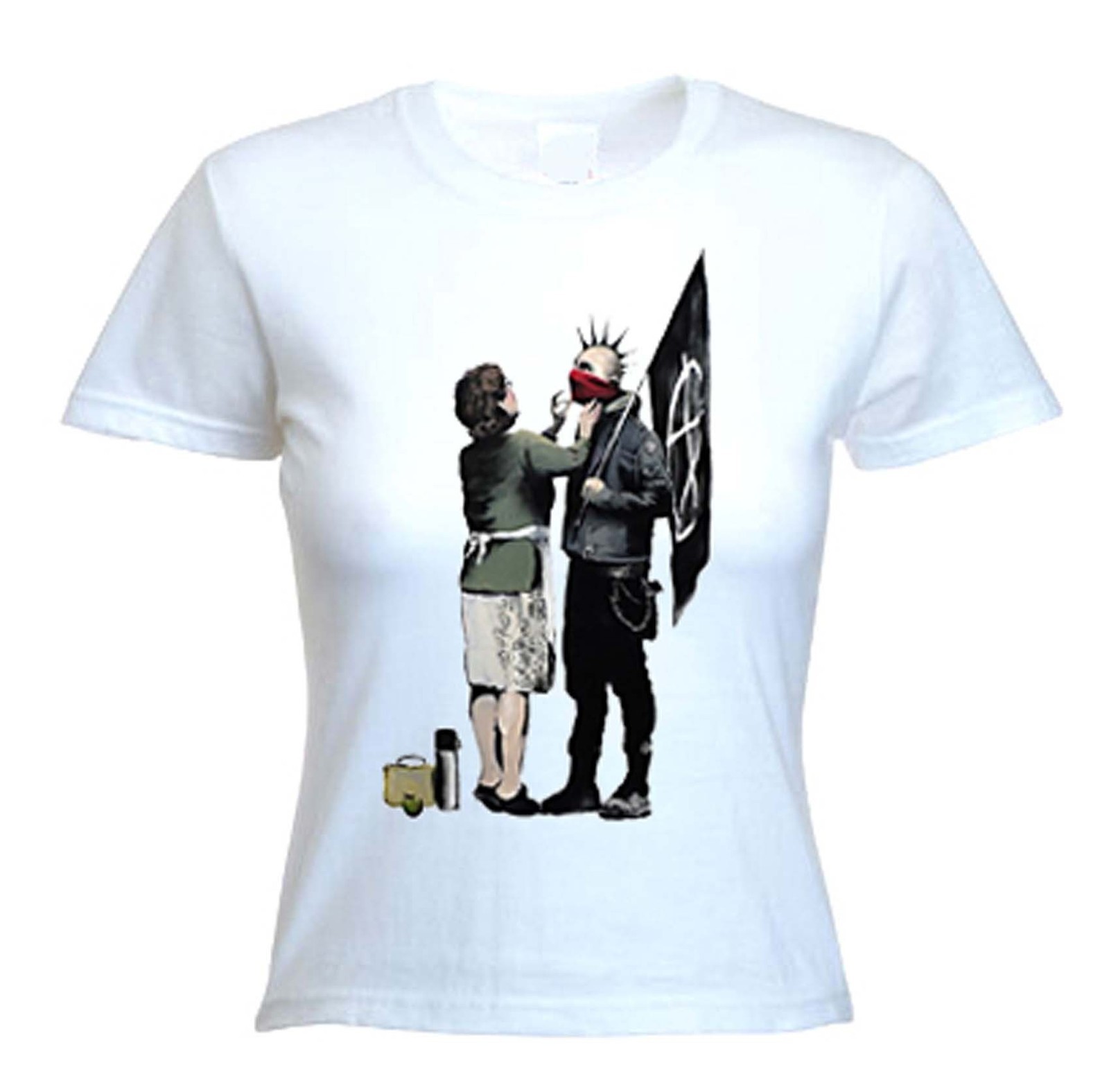 BANKSY PUNK MUM WOMEN'S T-SHIRT - Anarchy Anarchist Protest Mother - Sz ...