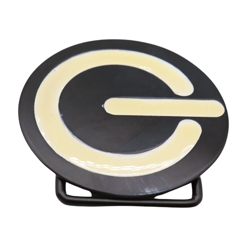 New Men Women Teen Belt Buckle Emoji Black Metal Power Button On Off ...