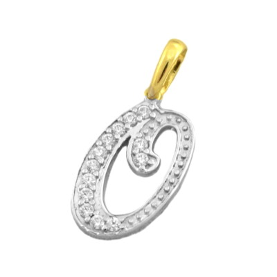 Letters Pendant O From 585 Gold Bicolor with Zirconia | eBay