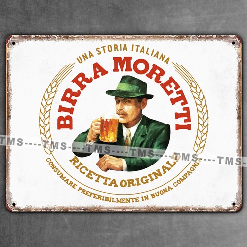 BIRRA MORETTI BEER ITALIAN TIN SIGN RETRO BAR VINTAGE METAL PUB PLAQUE ...