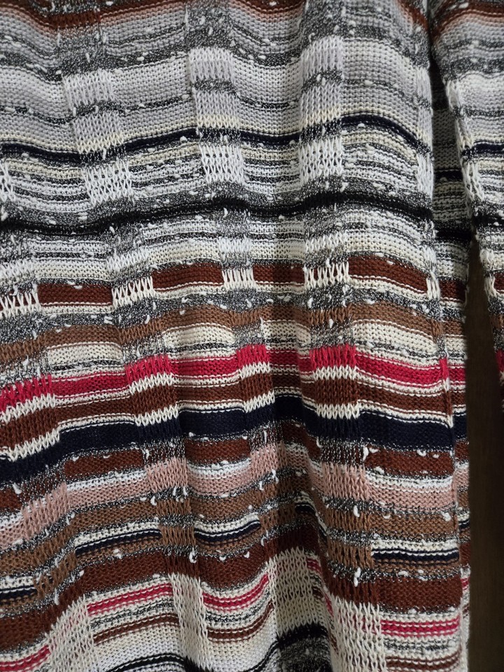 NIC+ZOE Multi Color Knit Sweater Women's Size Sm Long Sleeve V-neck ...