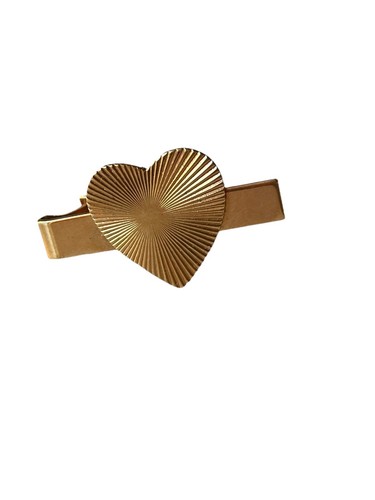 Vintage Textured Heart Tie Clip Gold Tone | eBay