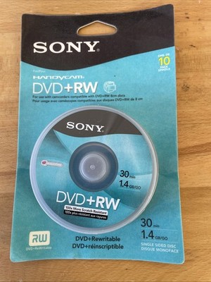 Sony Handycam Mini DVD+RW 8CM 1.4 GB 30 Min. ReWriteable Disc 10 Pack ...