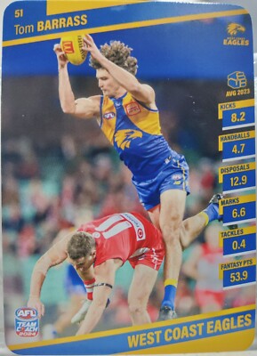 AFL 2024 Teamcoach West Coast Eagles - Tom Barrass Card No.51 | eBay ...