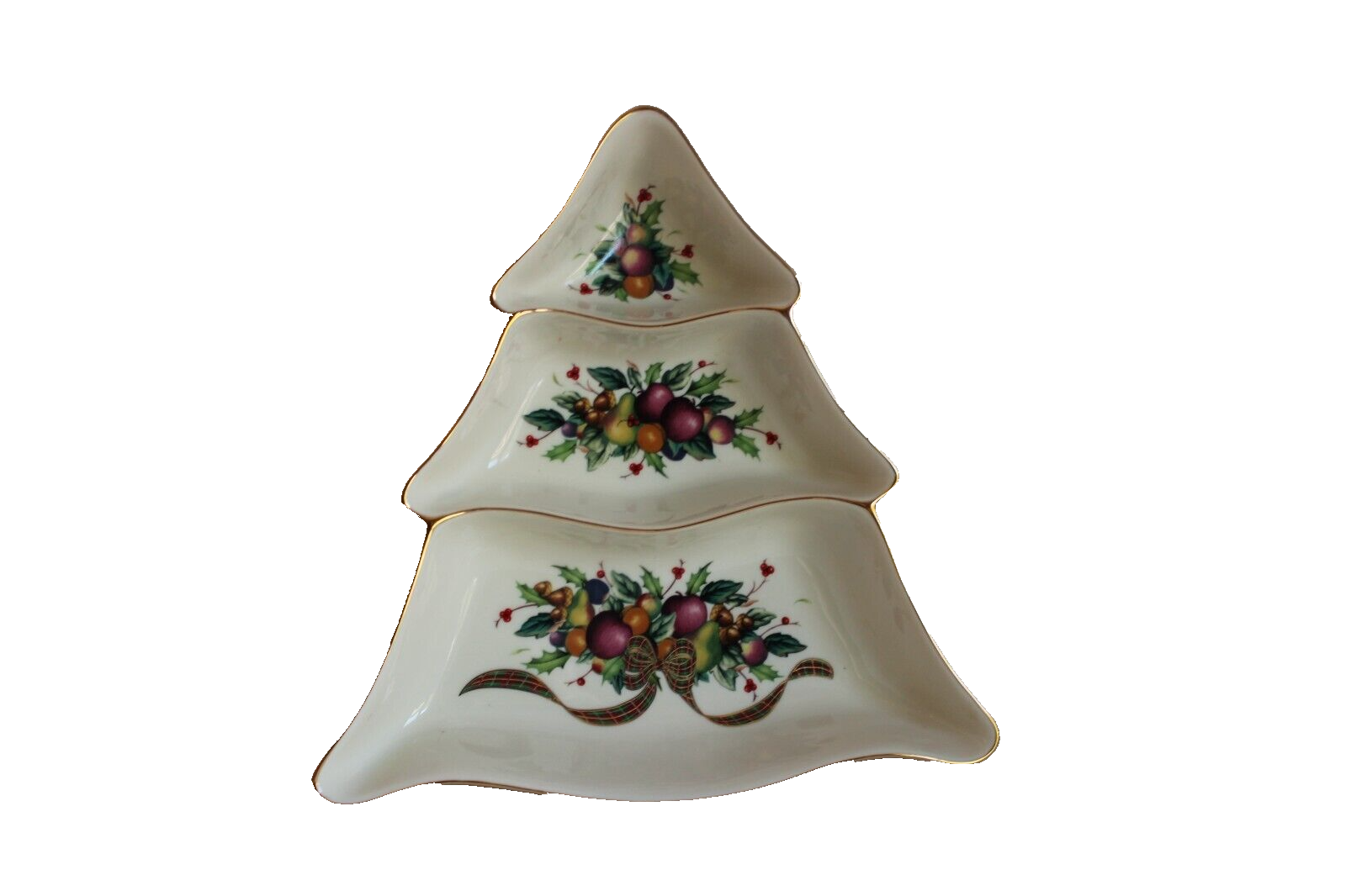 Lenox Holiday Tartan Tree Divided Server Christmas Candy/Nut Dish | eBay