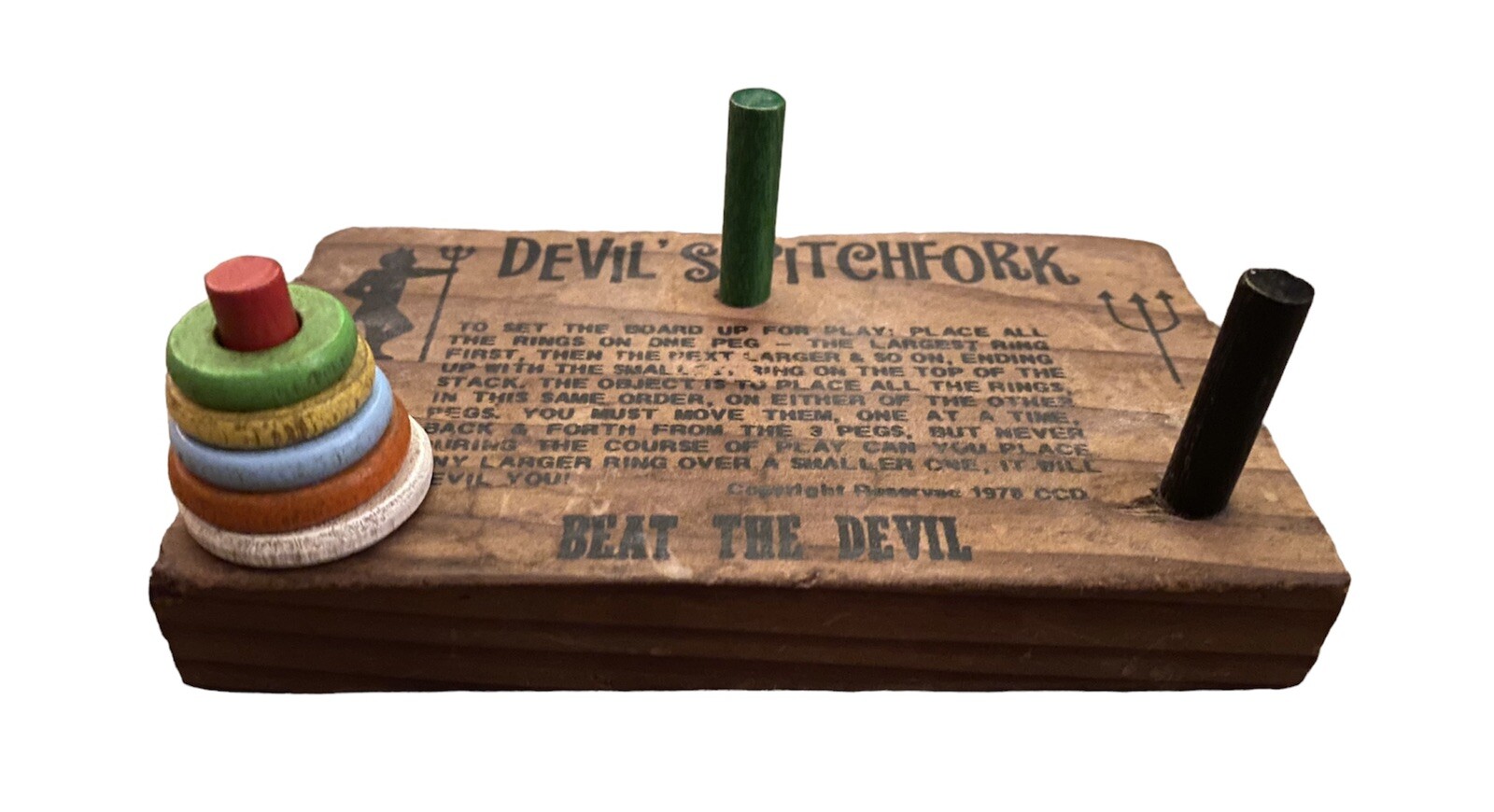 Vintage Devils Pitchfork Game Beat The Devil With Rings | eBay