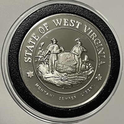 West Virginia State Proof Coin 33 Grams Sterling Silver Rare ...