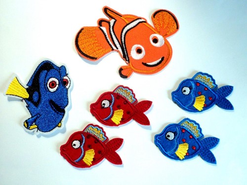 1x Finding Nemo Dory Fishes Patches Embroidered Cloth Badge Applique ...