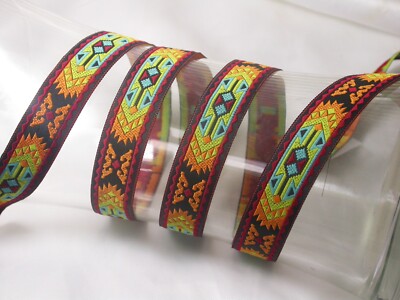 Aztec Jacquard Ribbon 3/4" (20mm) 6 yards colorful sewing border | eBay