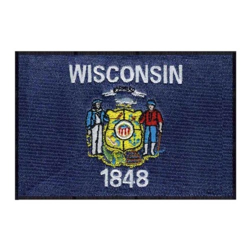 Wisconsin State Flag Patch US USA Embroidered - Iron On/Sew On | eBay