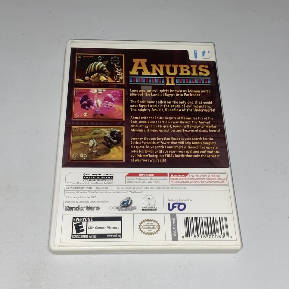 Anubis II (Nintendo Wii, 2007) Complete With Manual & Fully Tested ...