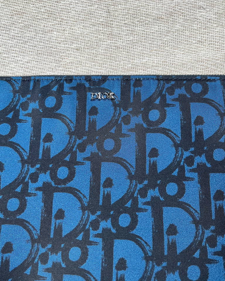 Dior paint stroke monogram blue pochette Bag New with tags | eBay UK