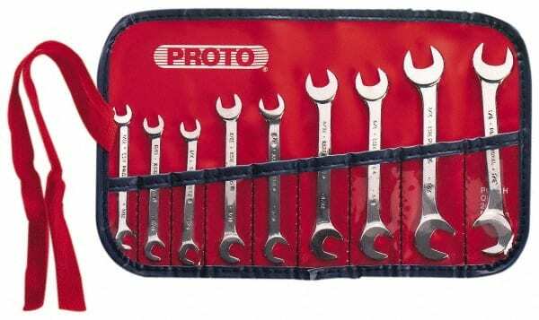 PROTO 9 PC Short Angle Open End Wrench Set Satin Finish J3300a for sale ...