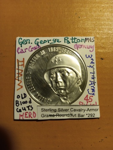 Scarce Silver Coin - General George Patton - WWII & WWI - M4 Sherman ...