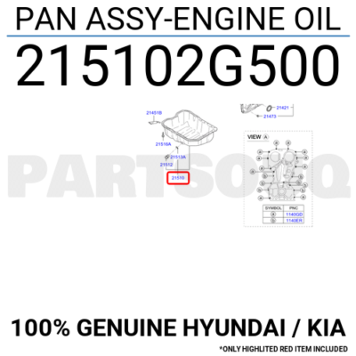 215102G500 Genuine Hyundai / KIA PAN ASSY-ENGINE OIL | eBay