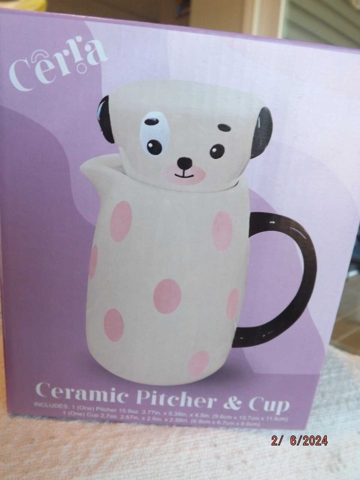 Ceramic Dog Pitcher and Cup Set--Brand New | eBay