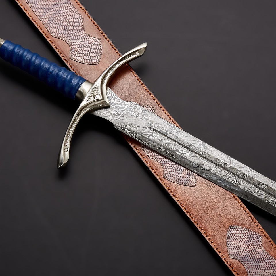 Rapier Spanish Sword with Damascus Blade - Handcrafted Long Sword ...