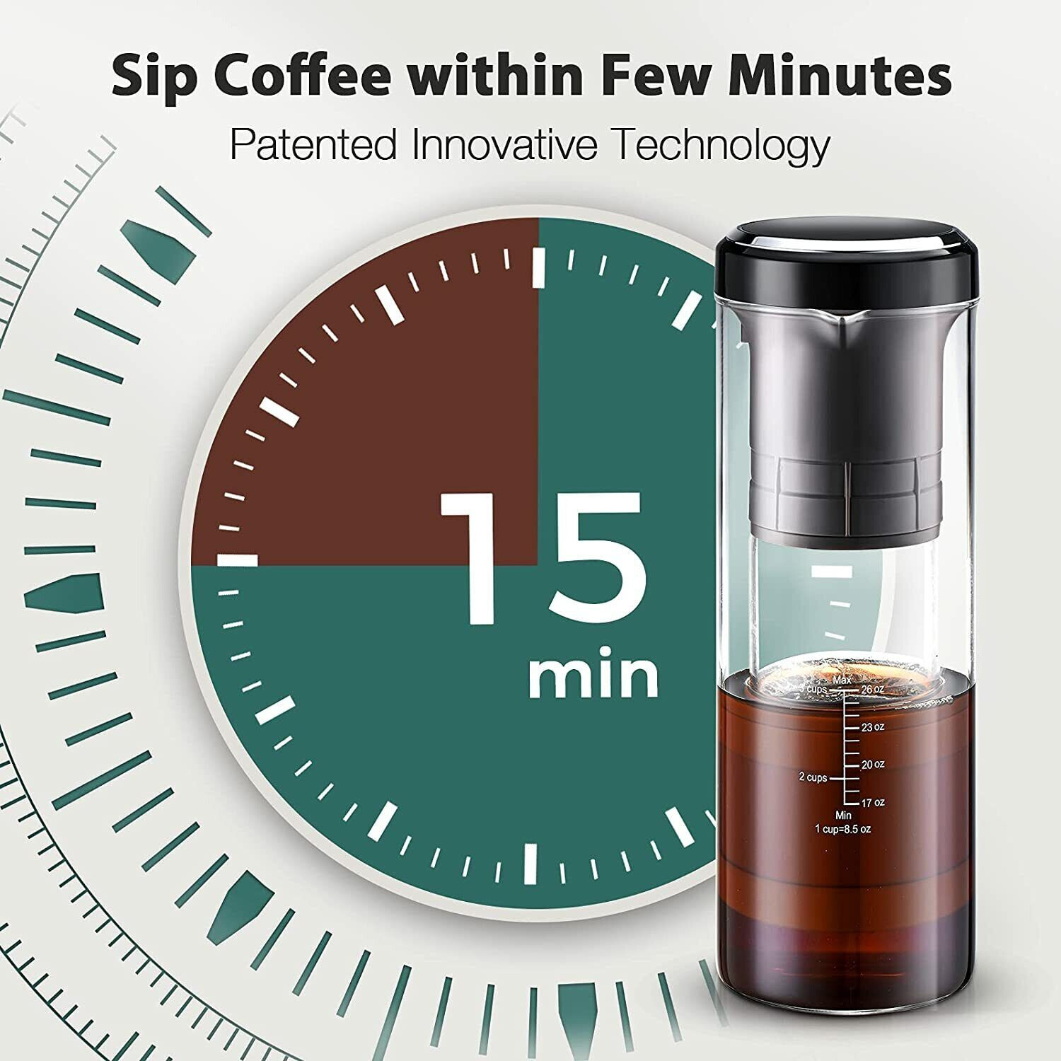Pookin UC002 Electronic Programmable Rechargeable Cold Brew Coffee ...