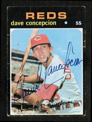 1971 TOPPS #14 DAVE CONCEPCION RC FULL BOLD AUTOGRAPH SIGNED CINCINNATI ...