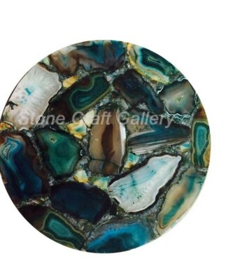 Table D'Angle Ronde En Agate De 15" Fait Main Art Décor Maison | eBay