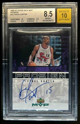 1999-00 Upper Deck MVP Vince Carter ProSign Auto #VC Raptors BGS 8.5/10 ...