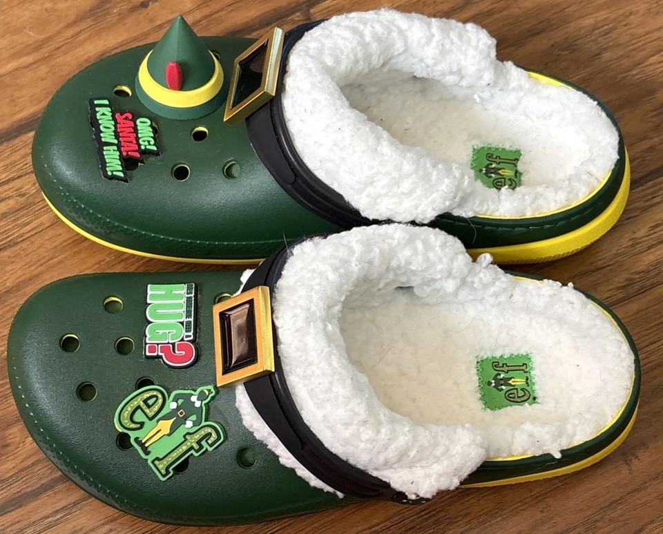 Elf Movie Buddy The Elf × Crocs Lined Clogs Size J 4 Christmas Limited ...