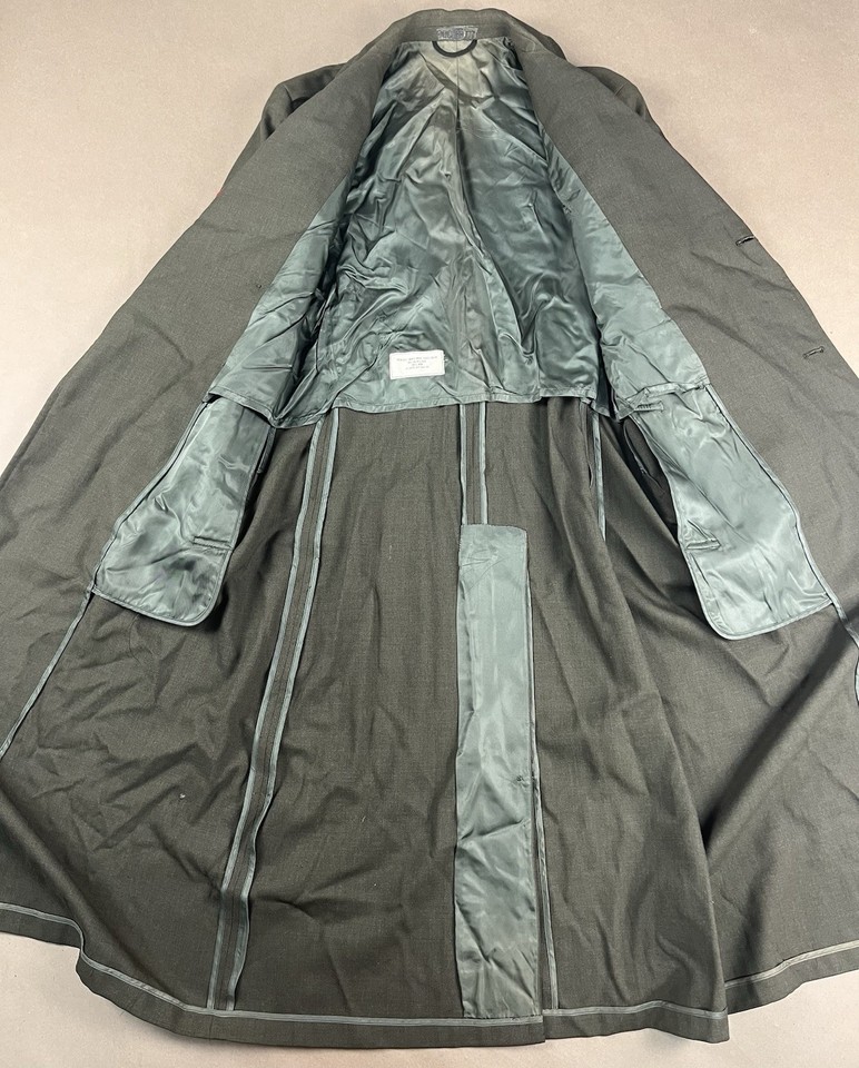 1968 USMC US Marine Corps Wool Trench Overcoat Mens Serge Green Named ...