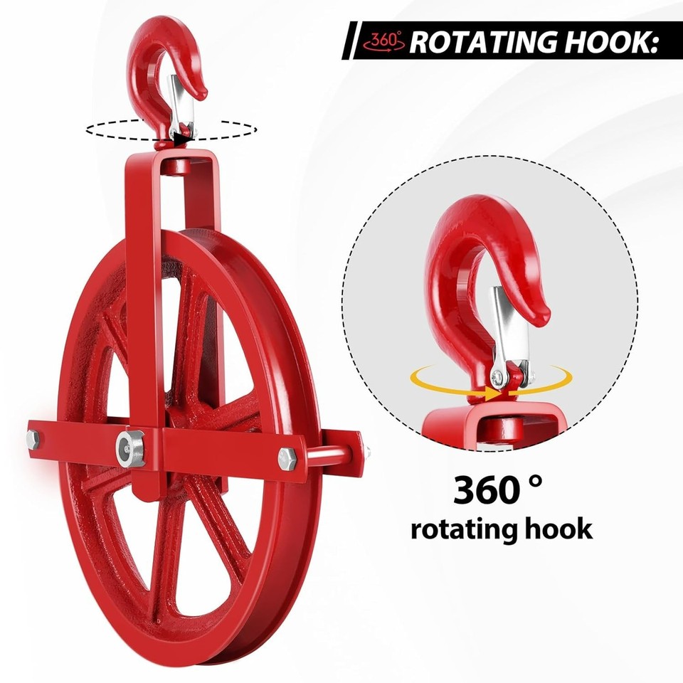 12" Scaffold Hoist Pulley, 1000lbs Pulley Wheel Gin Wheel, Gin Block ...