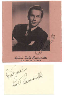Robert Rounseville D.1974 Actor Tenor Signed 3x5 & Signed photo page | eBay