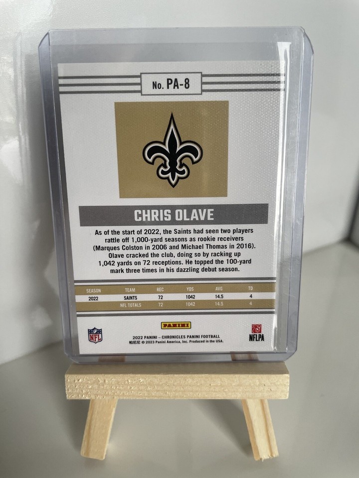 Chris Olave 2022 Panini Chronicles #PA-8 Panini Parallel Rookie Saints ...