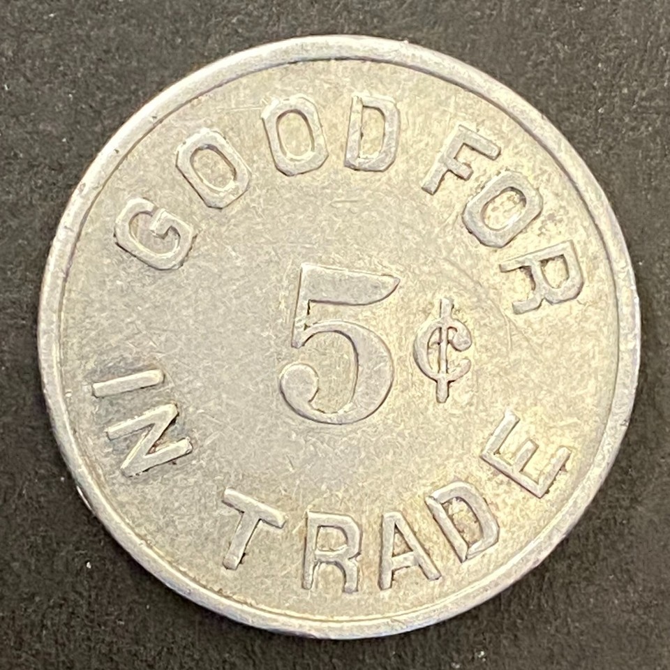 Eddie's Alum. G/F 5¢ Trade Token 22mm Maverick | eBay