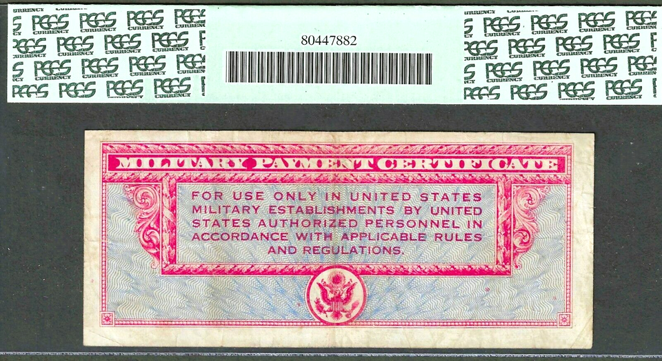 SERIES 471 $5 MPC MILITARY PAYMENT CERTIFICATE - RARE ~ PCGS VERY FINE ...