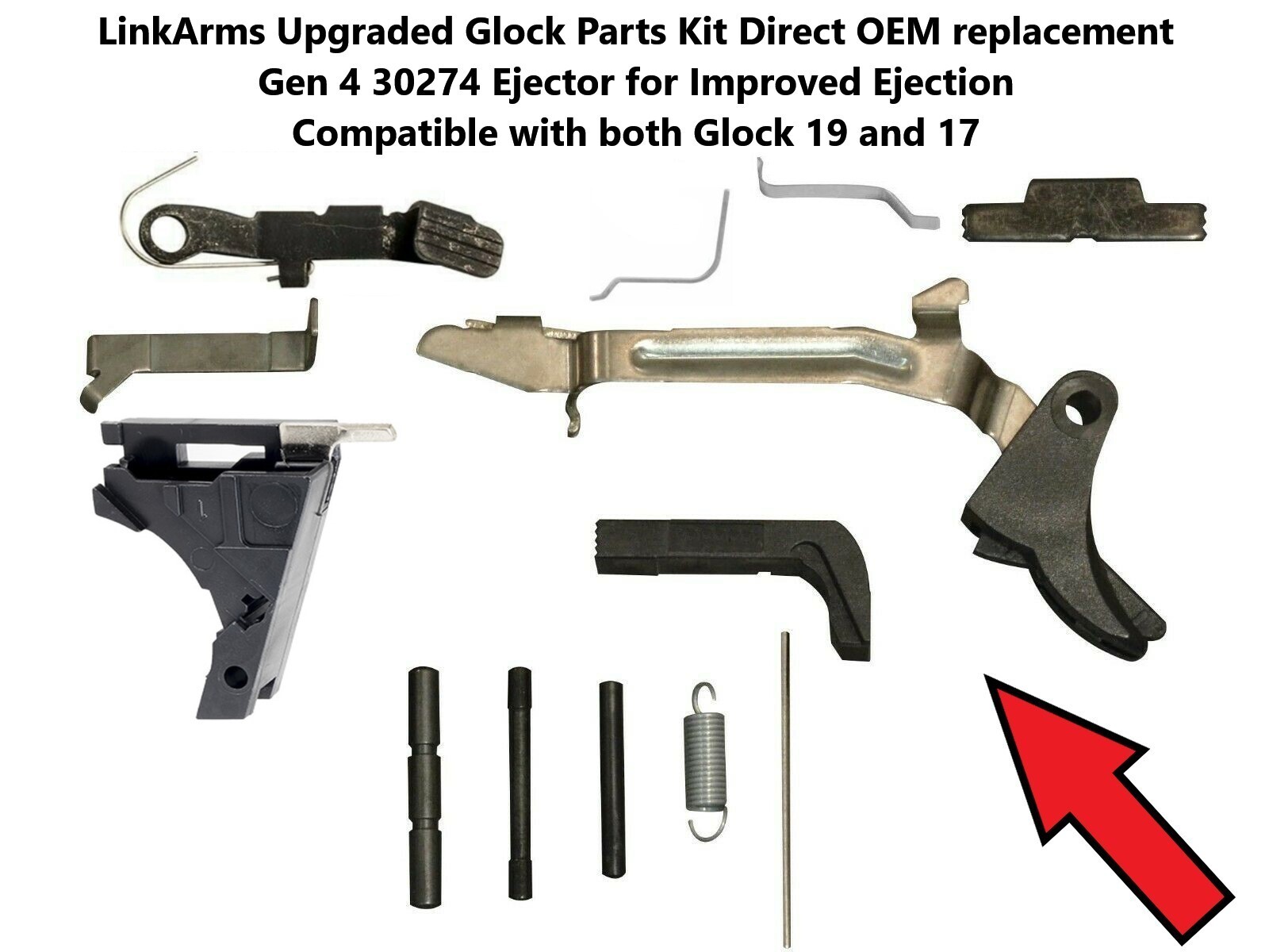 Glock 17 Lower Parts Kit Premium 1:1 for OEM 30274 Ejector UPGRADE for ...