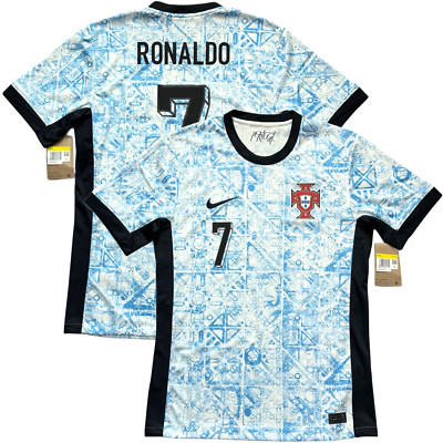 2024 Portugal Away Jersey #7 Ronaldo Small Nike Soccer Euro CR7 Blue ...