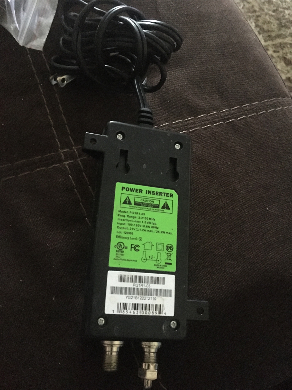 Directv Model PI21R1-03 Power Inserter 100-120v Input 21V output IRD ...