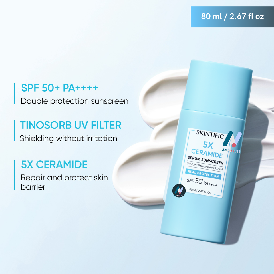 SKINTIFIC 5X Ceramide Serum Sunscreen UVA UVB SPF50 PA++++ Moisture ...