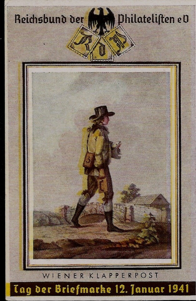 1941 WWII Nazi Germany Stamp Day Card Organized by Strength Through Joy ...