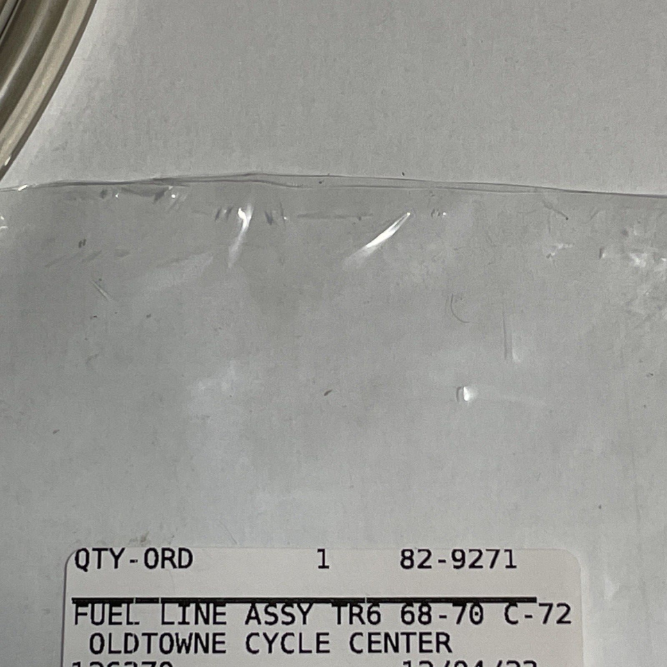 Triumph Fuel Petrol Gas Line 500 650 T100 TR6 TR6C 1968 - 1970 82-9271 ...