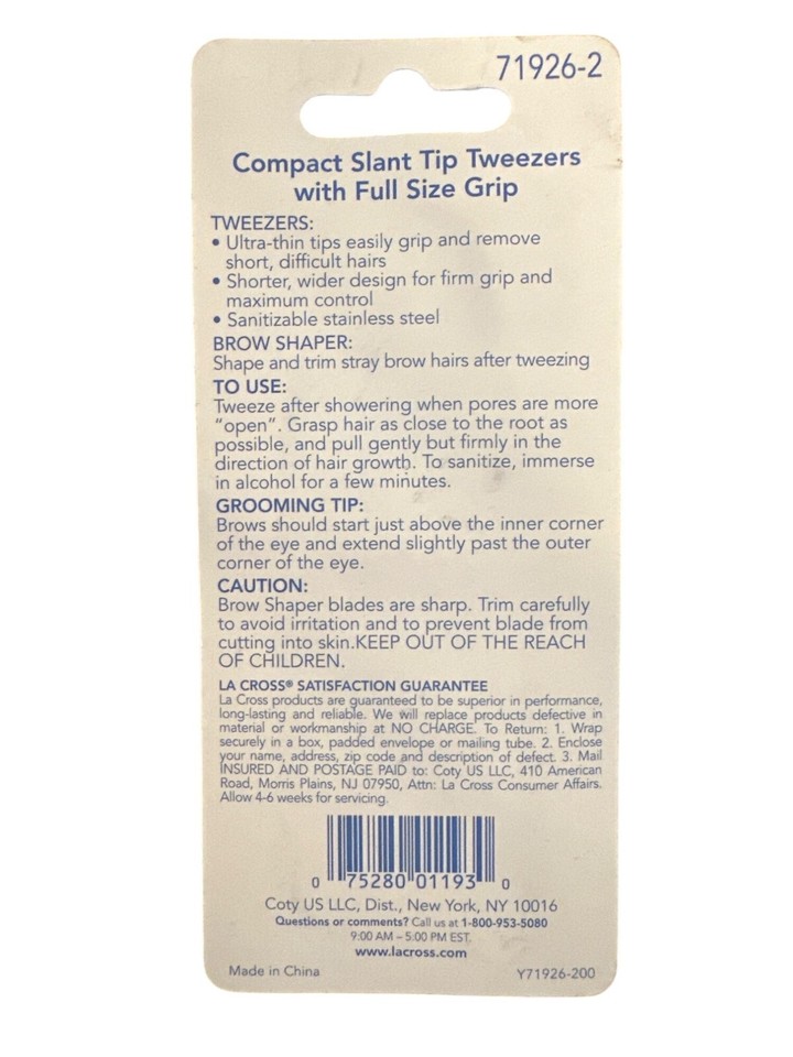 Sally Hansen La Cross Tini-Tweeze Tweezers Slant Tip Travel Case + Brow ...