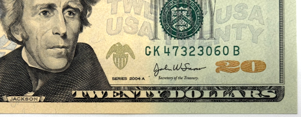 NEW Uncirculated $20 Twenty Dollar Bill Series 2004A ONE NOTE | eBay