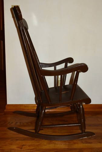 Antique Bent Wood Windsor Colonial Rocking Chair Rocker 40.5 " Tall | eBay