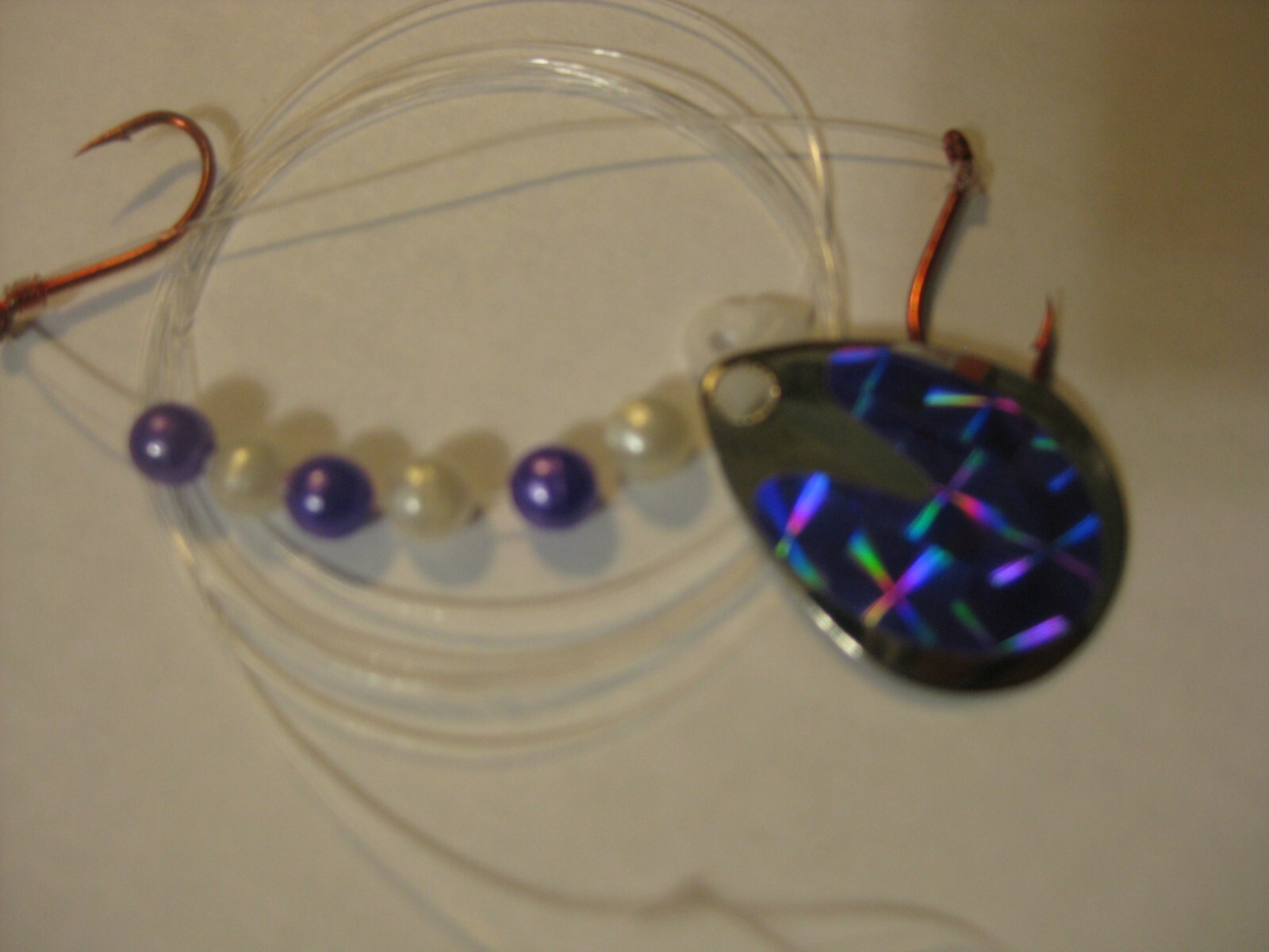 Walleye 2 Hook Spinner Rigs Crawler Harness (Holographic Purple) | eBay