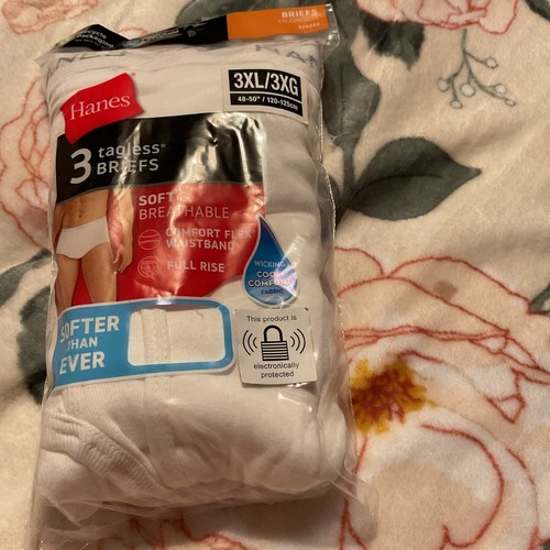 3XL Hanes Tagless Briefs Mens Cool Comfort 100% Cotton NWT - FREE ...