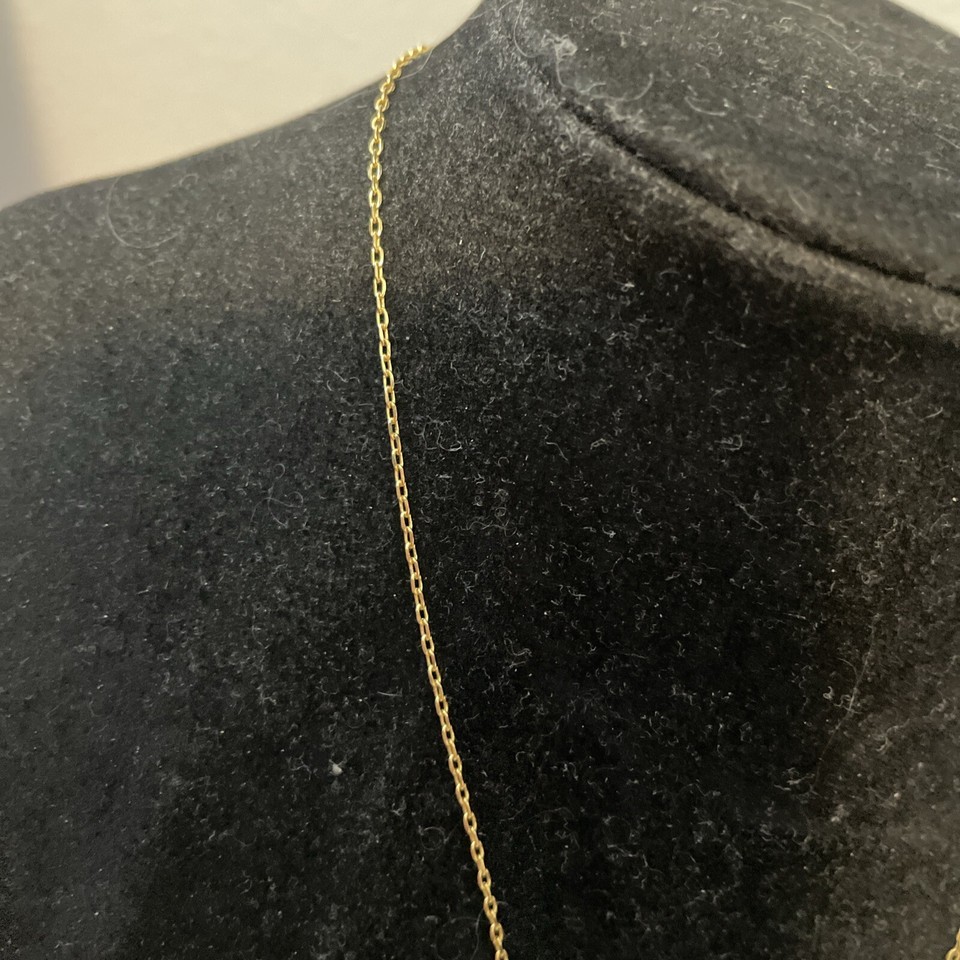 Necklace 18" Dainty Chain Links 925 Gold Color spring Ring | eBay