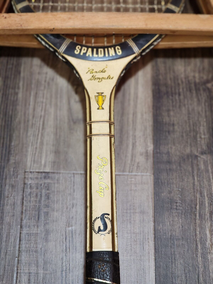Vintage Spalding Pancho Gonzales Tournament Wood Tennis Racket ...