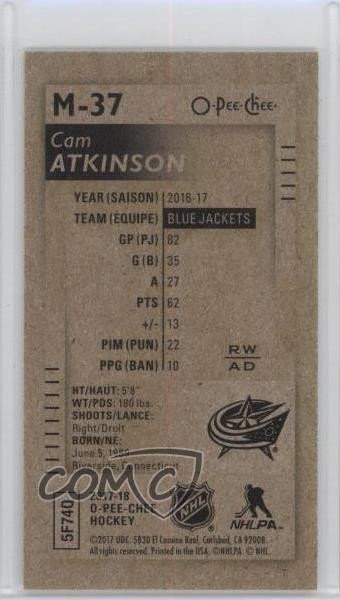 2017-18 O-Pee-Chee Mini Cam Atkinson #M-37 | eBay