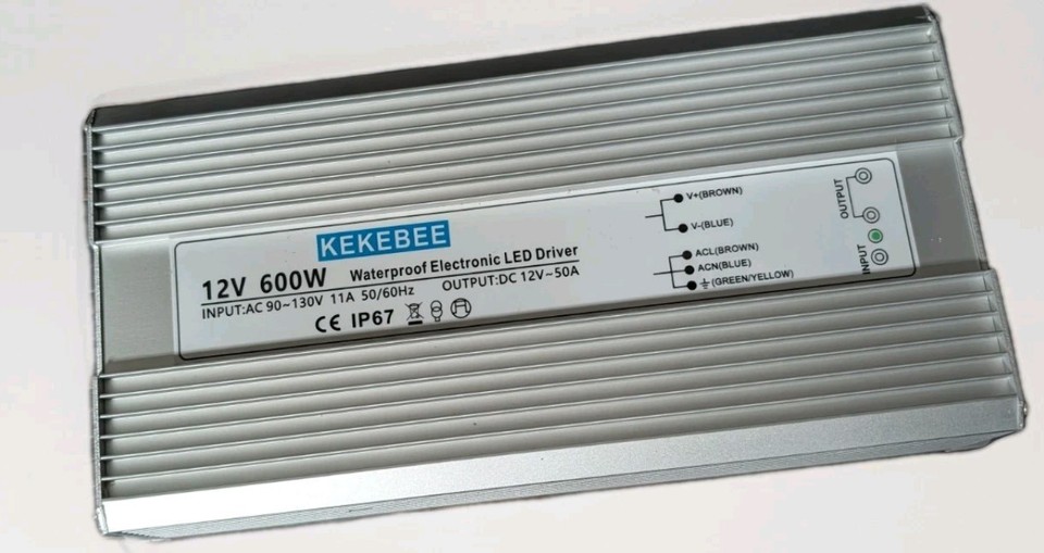 Waterproof Electronic 12V 600W LED Driver 110/120V AC to 12V DC ...