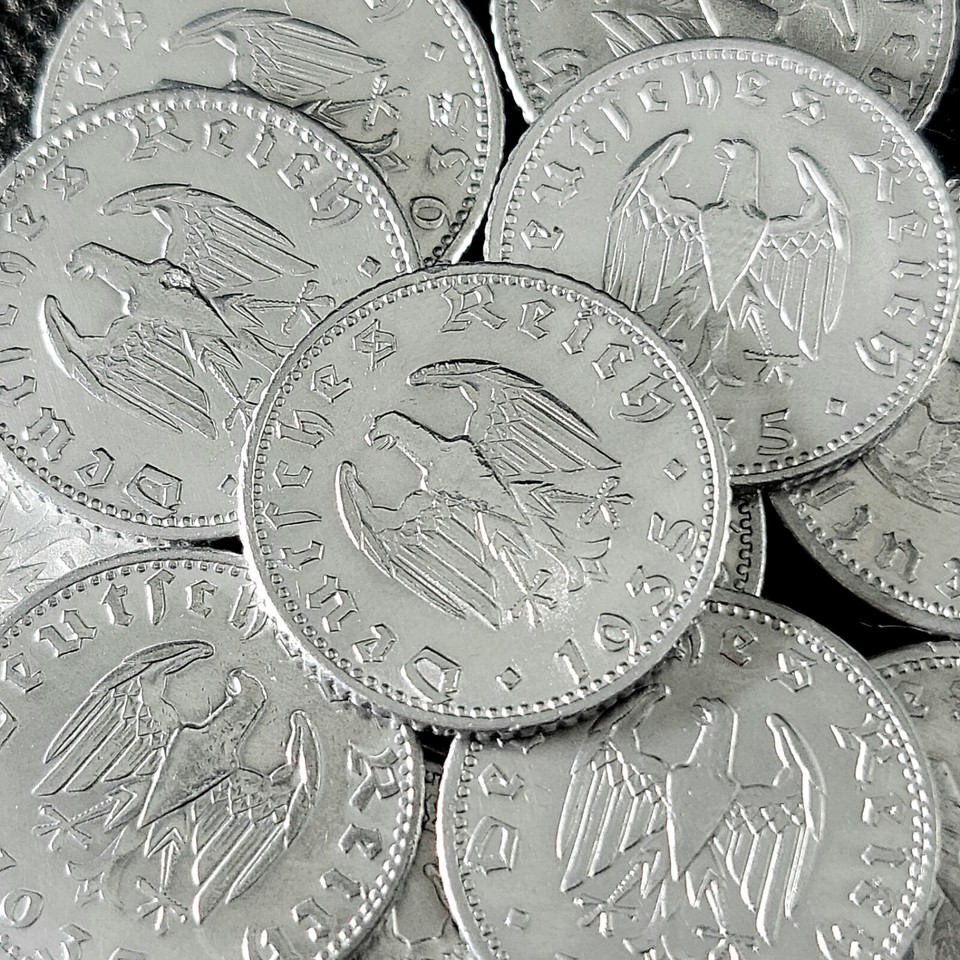 Nazi Germany *Beautiful* Genuine 3rd Reich WW2 50 Reichspfennig ...