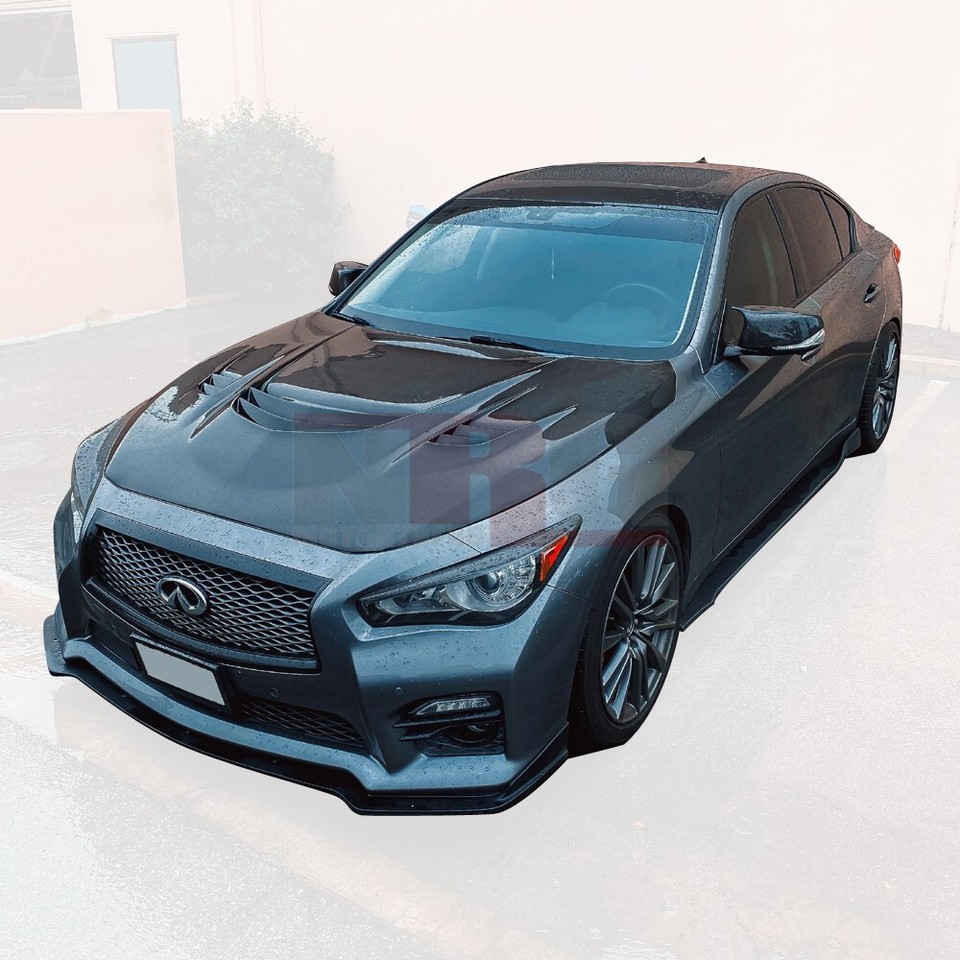 For 2014-2024 Infiniti Q50 4door G2 style vented Carbon Fiber Hood | eBay