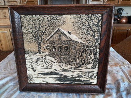 Vintage Warren Boucher Wood Framed Burlap Cotton Linen Grain Mill | eBay